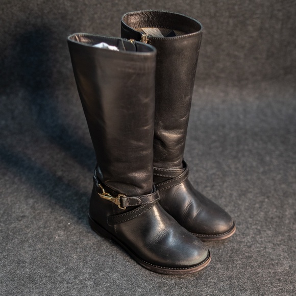 Burberry | Shoes | Girls Burberry Rona Tall Boot Leather See Pictures ...